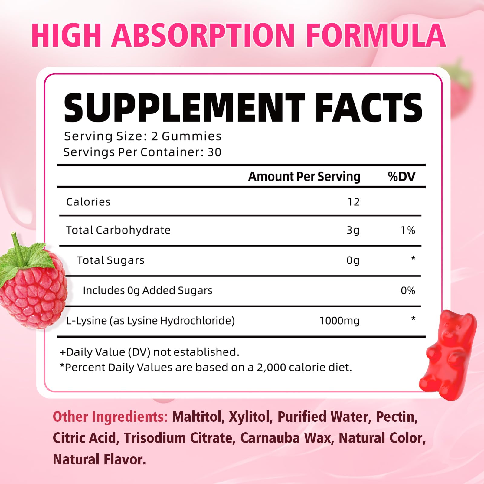 1000 mg L-Lysine gummy supplement