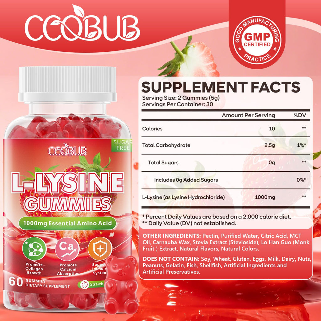 1000 mg L-Lysine gummy supplements