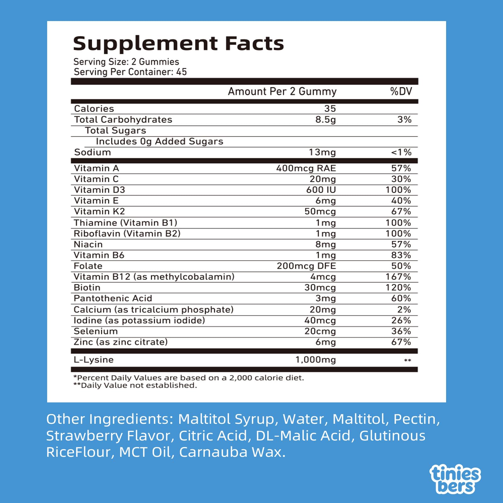 1000 mg L-Lysine gummy vitamins