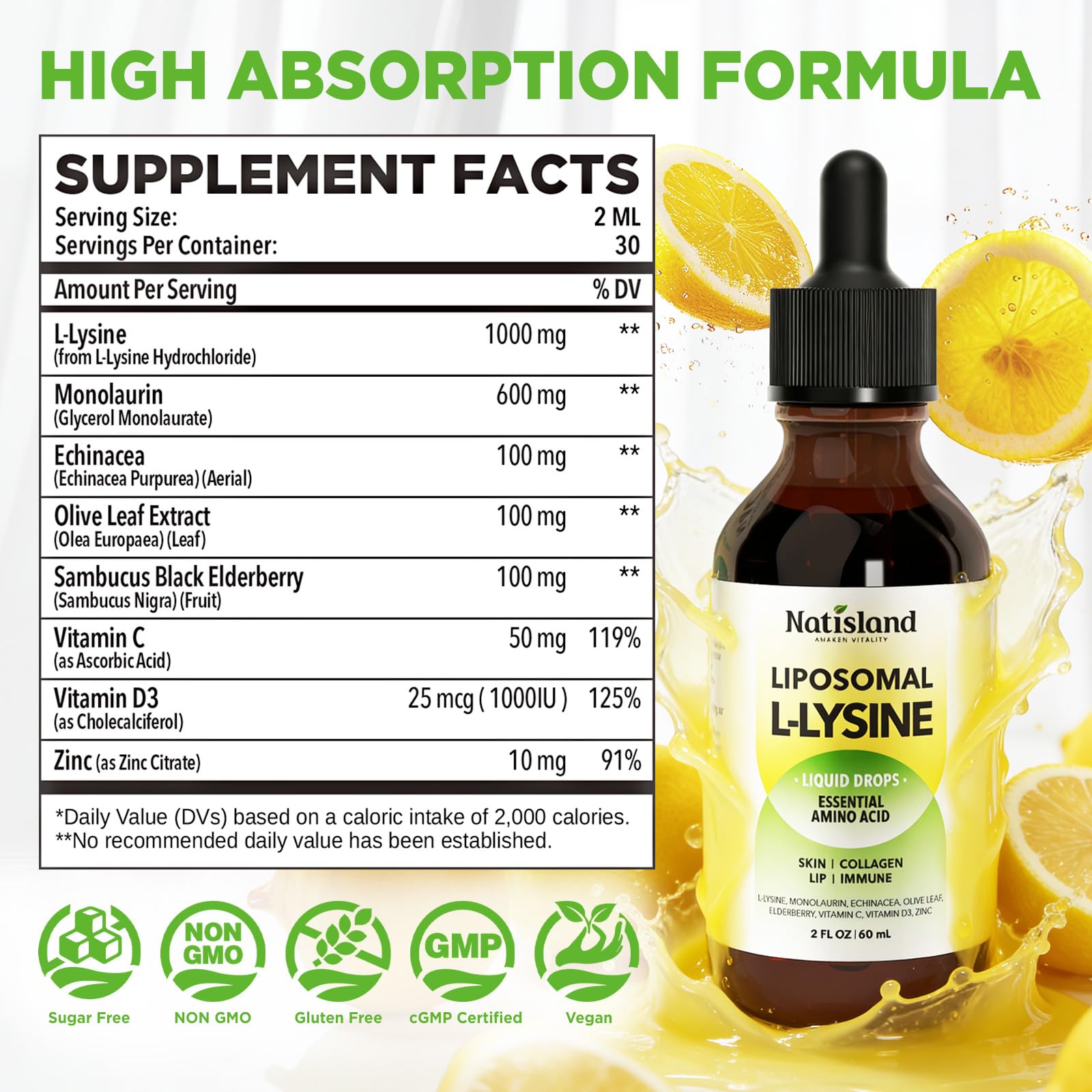 1000 mg L-Lysine supplement