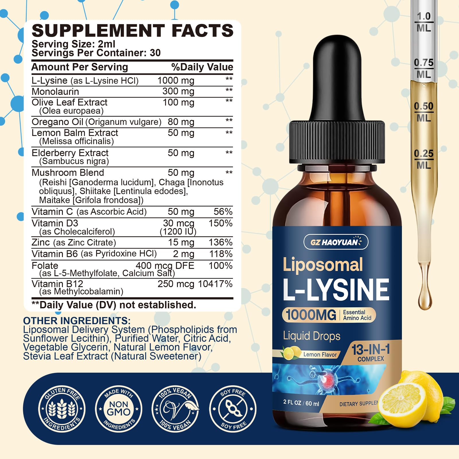 1000 mg L-Lysine supplement