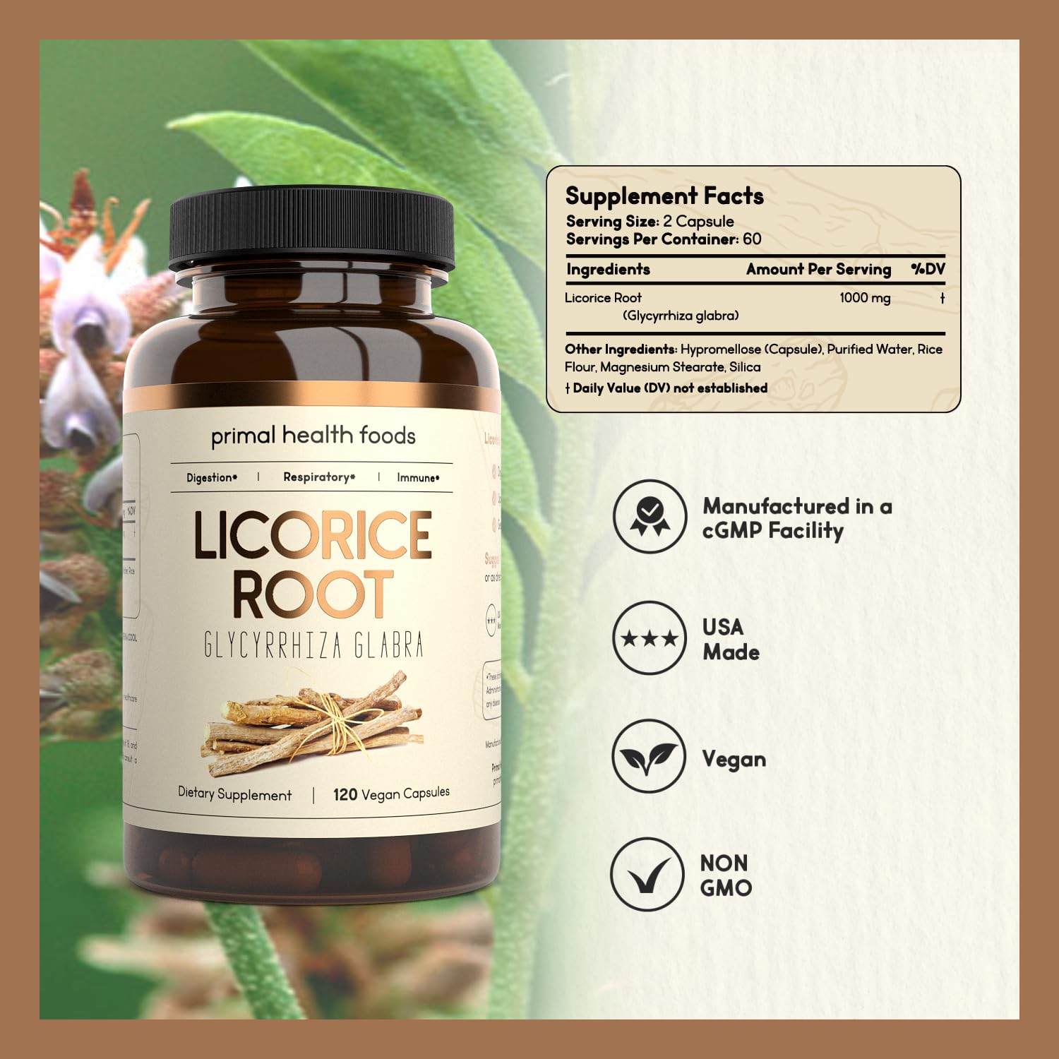 1000 mg licorice root for digestion