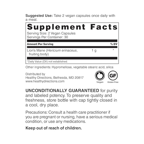 1000 mg Lions Mane capsules for focus