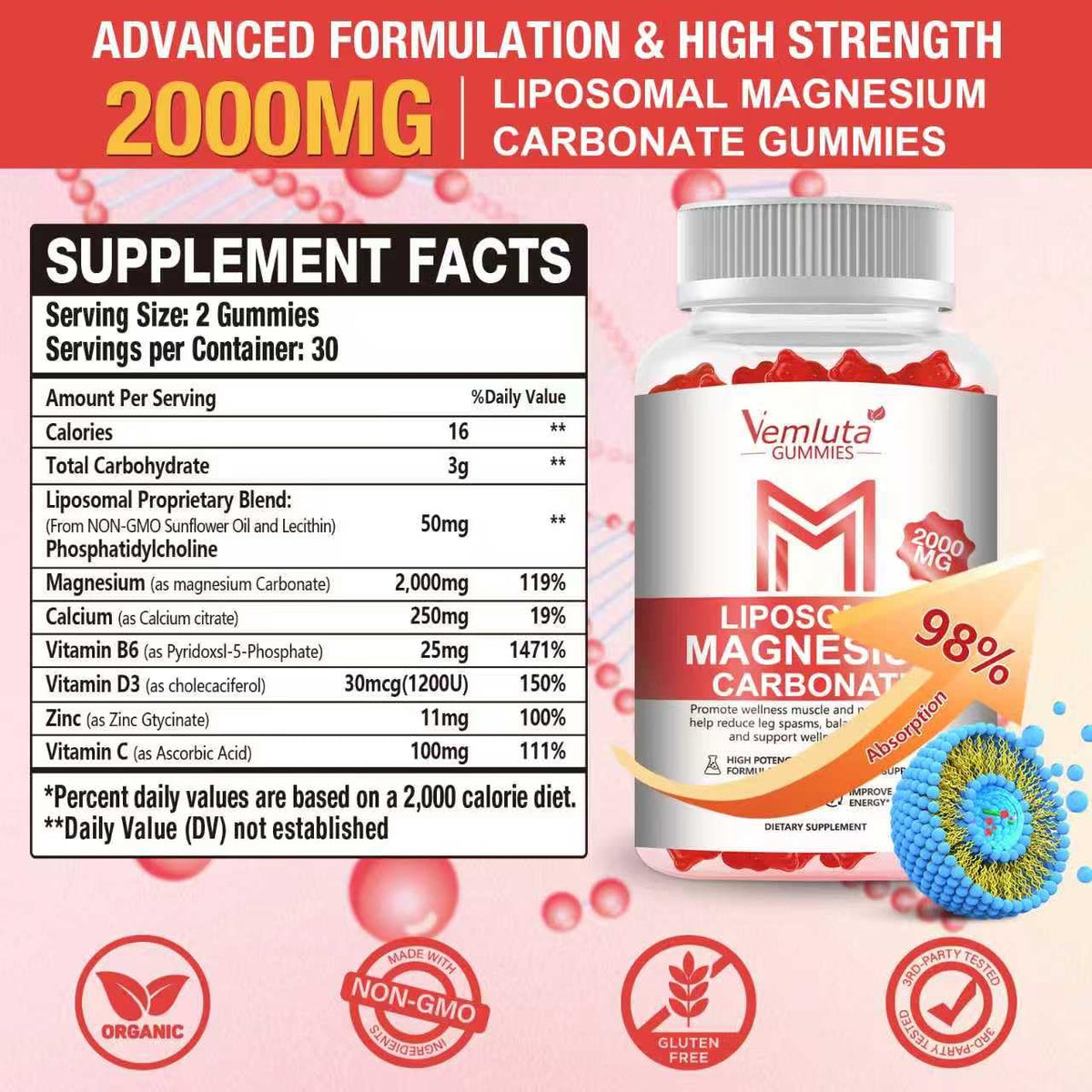 1000 mg liposomal magnesium carbonate benefits