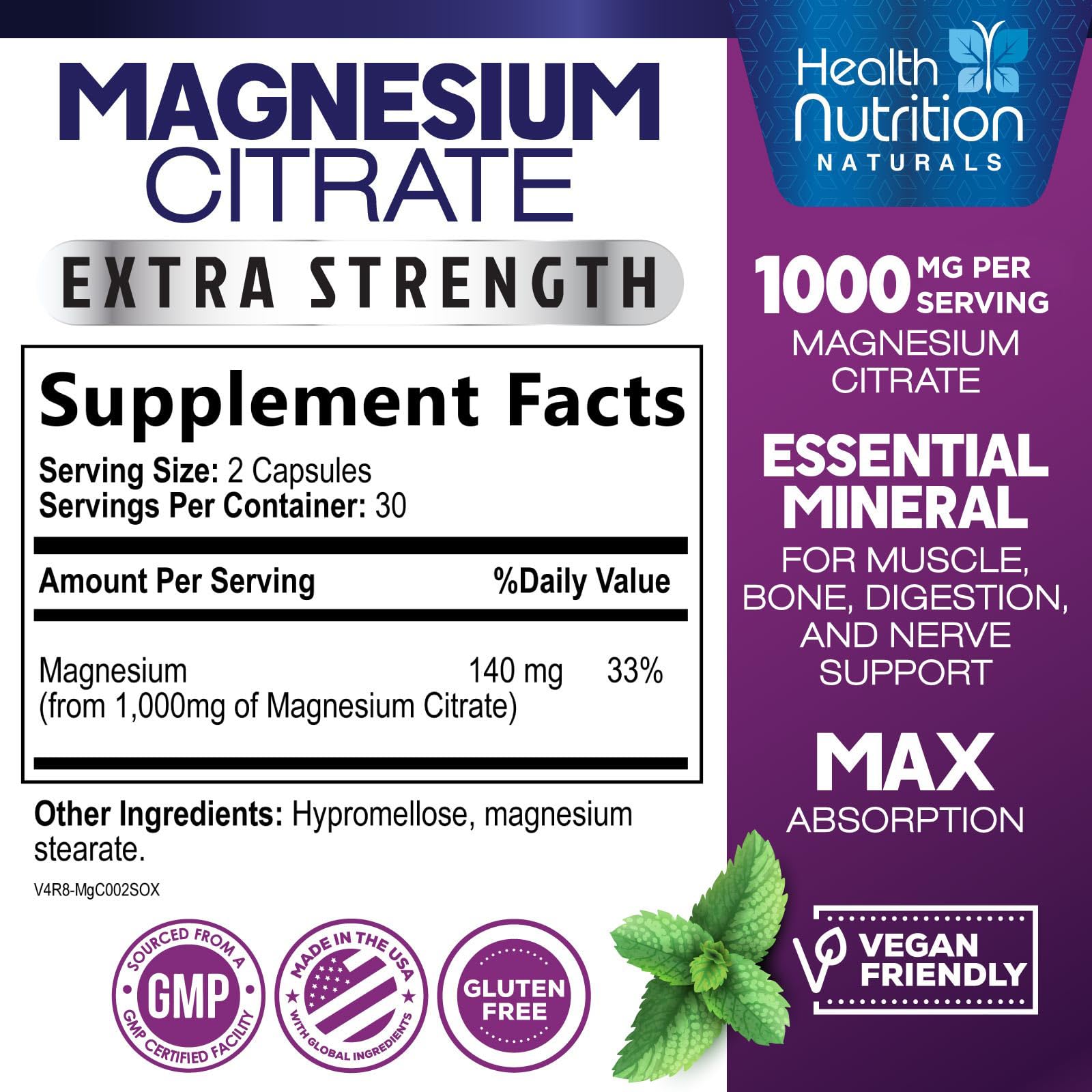 1000 mg Magnesium Citrate capsules