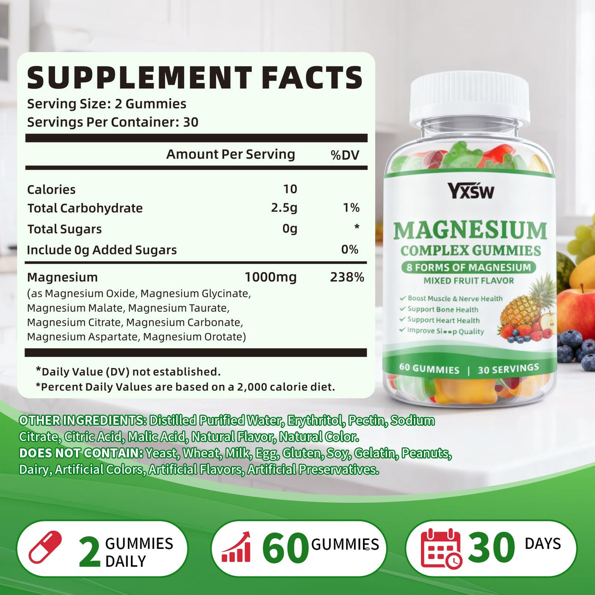 1000 mg magnesium gummies for muscle support