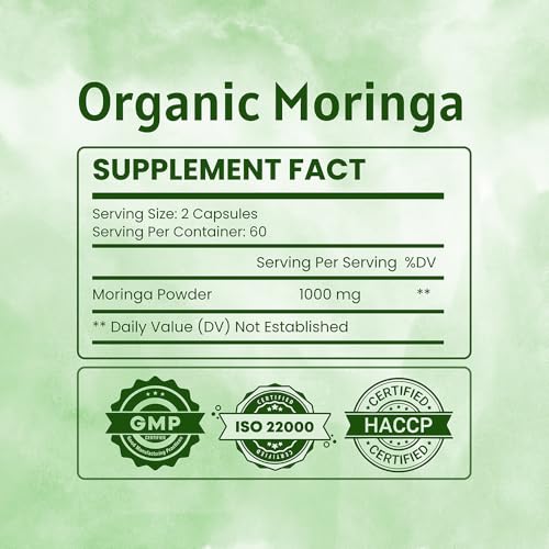 1000 mg moringa capsules for energy