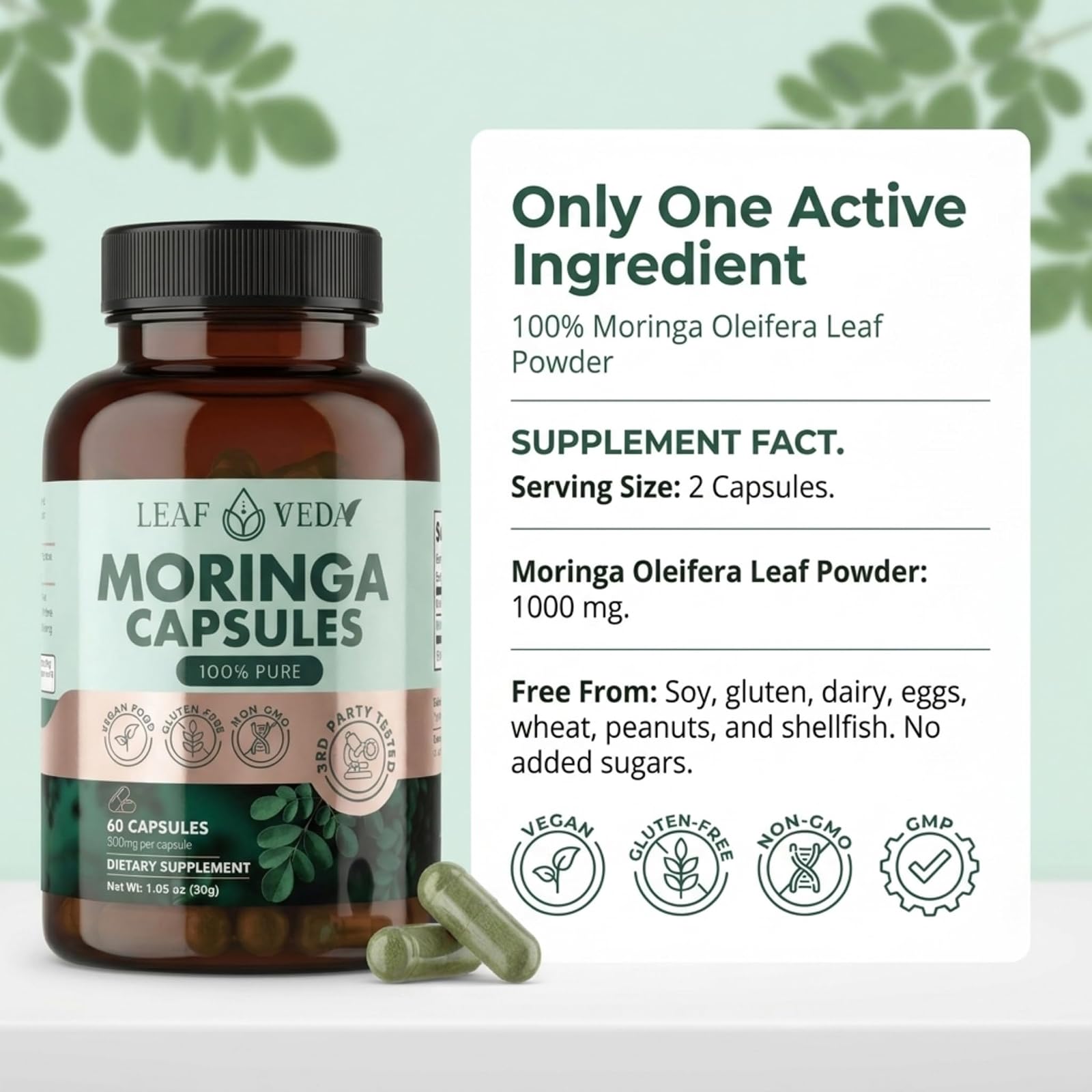1000 mg Moringa for wellness