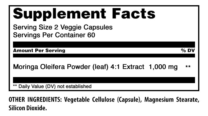 1000 mg Moringa health supplement