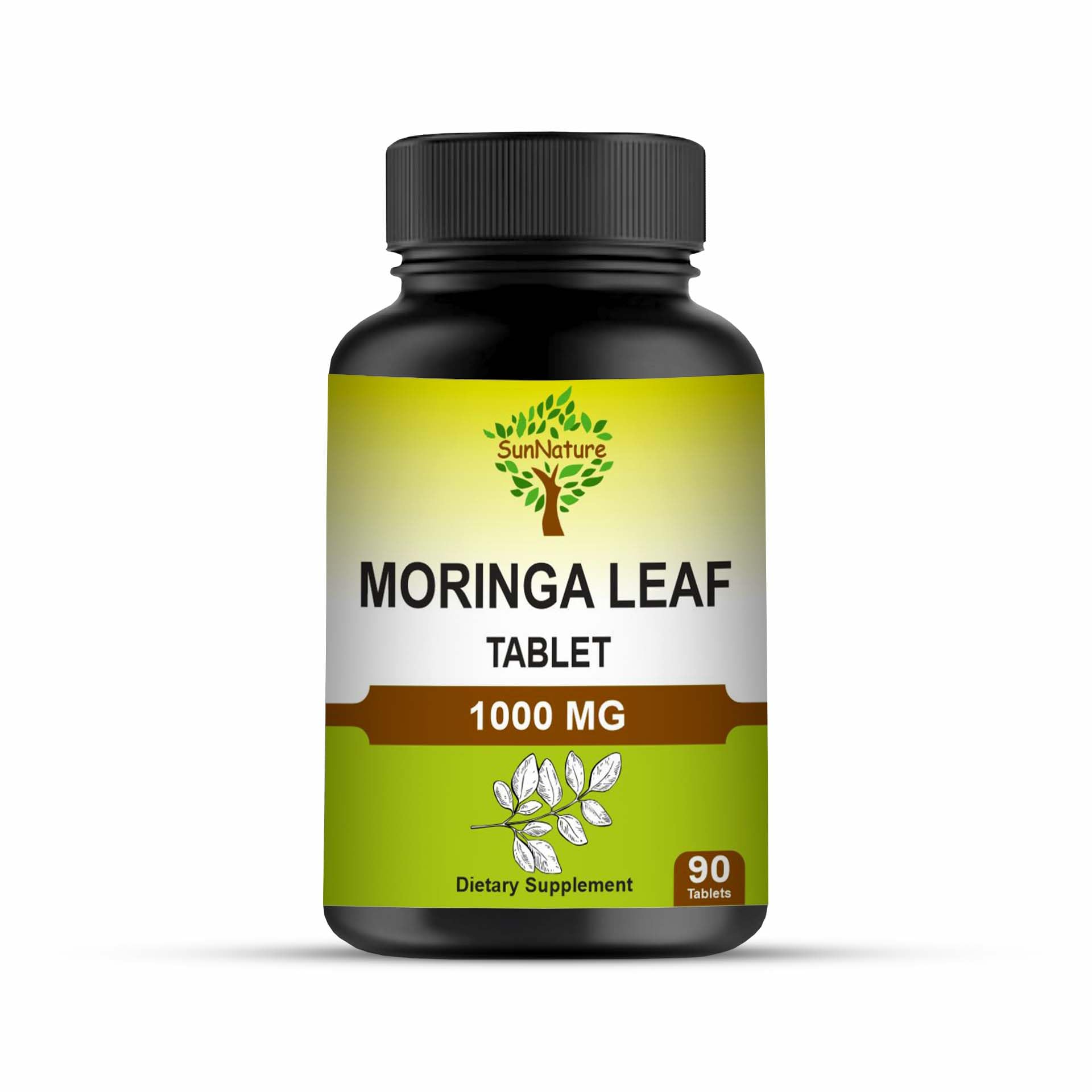 1000 mg Moringa leaf tablets for energy