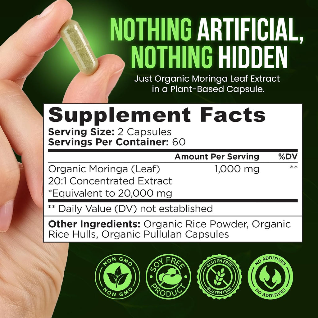 1000 mg Moringa Oleifera benefits