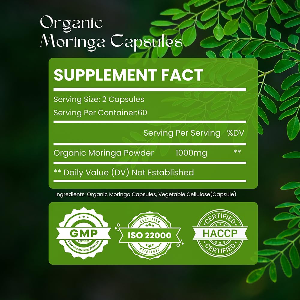 1000 mg moringa supplement benefits