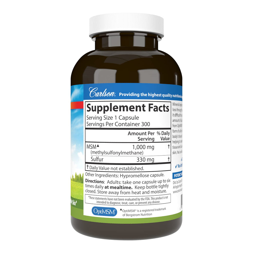 1000 mg MSM for healthy skin