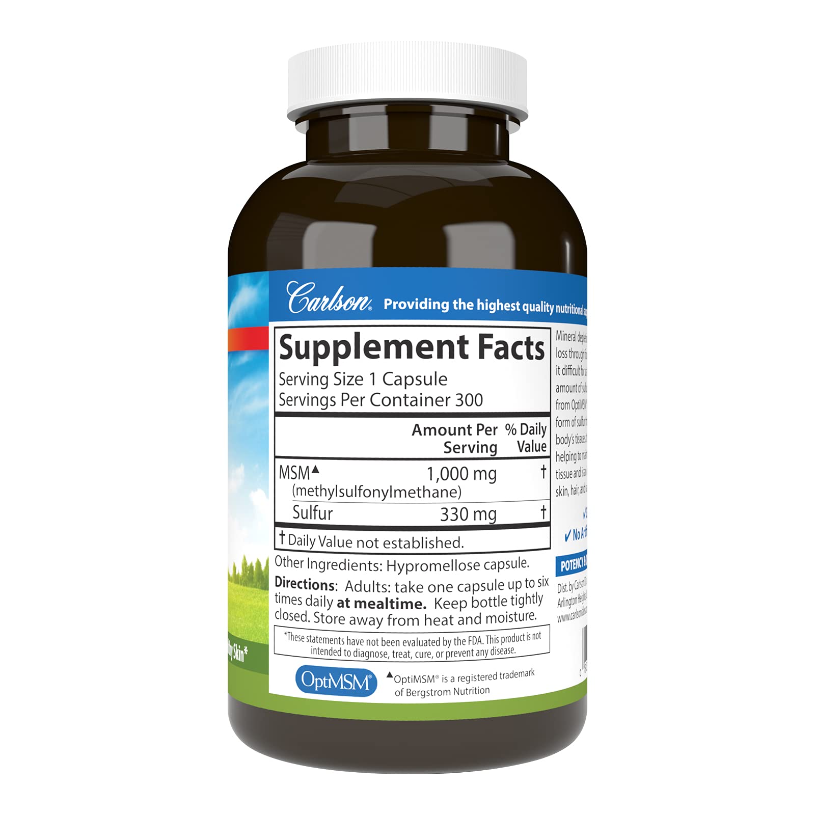 1000 mg MSM for healthy skin
