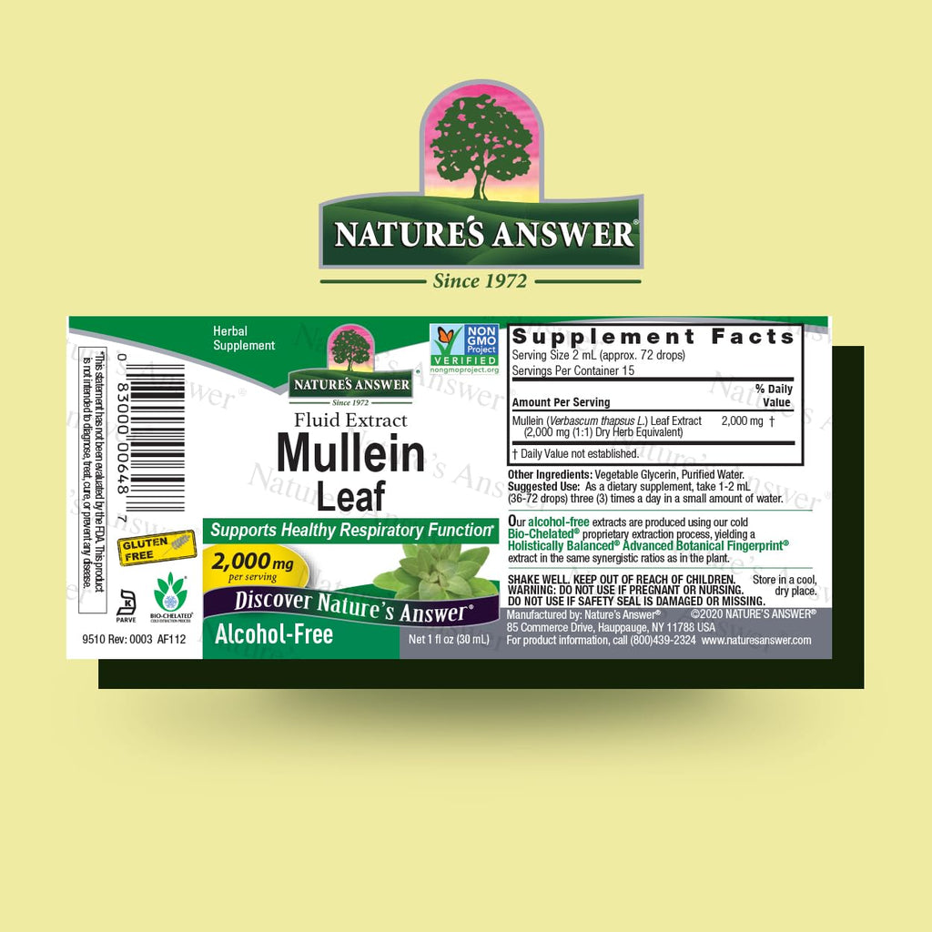 1000 mg Mullein herbal supplement