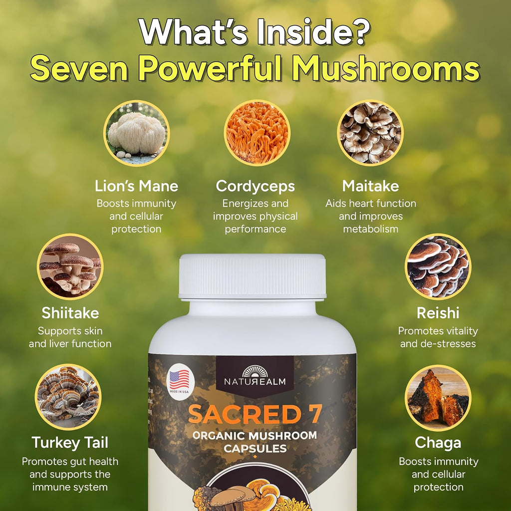 1000 mg mushroom capsules for energy