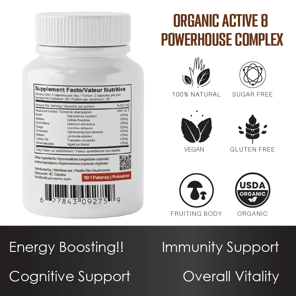 1000 mg mushroom supplement for wellness