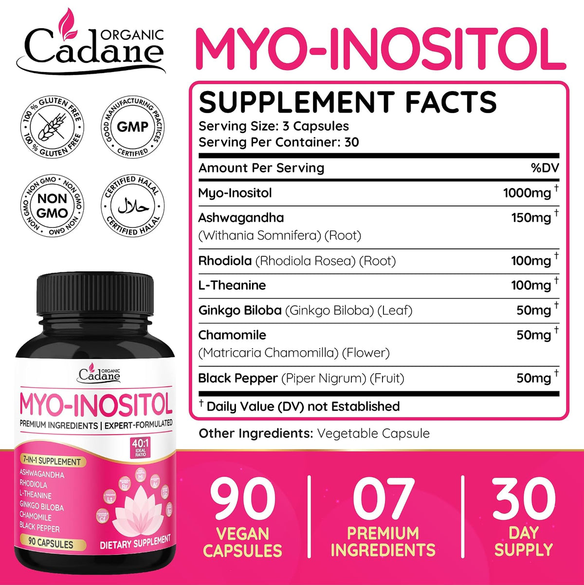 1000 mg Myo Inositol supplement
