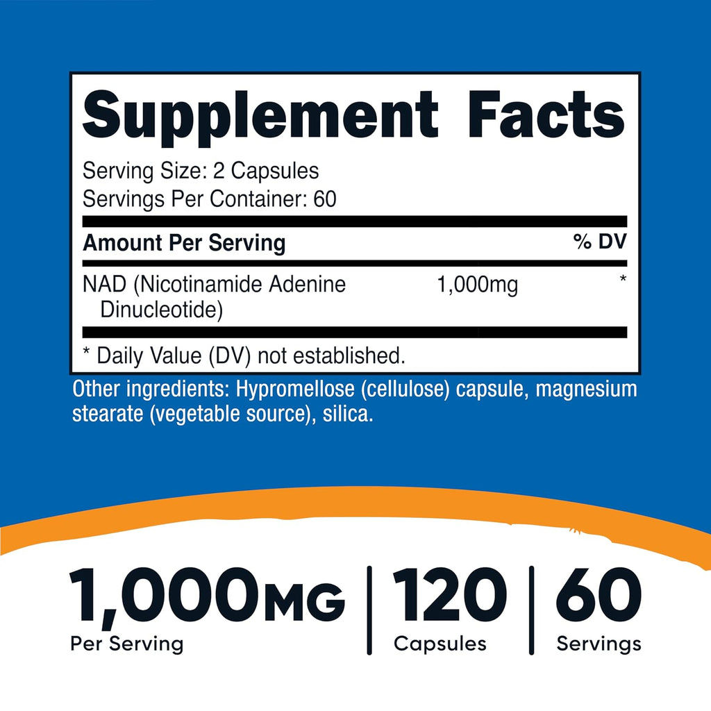 1000 mg NAD+ capsules for vitality