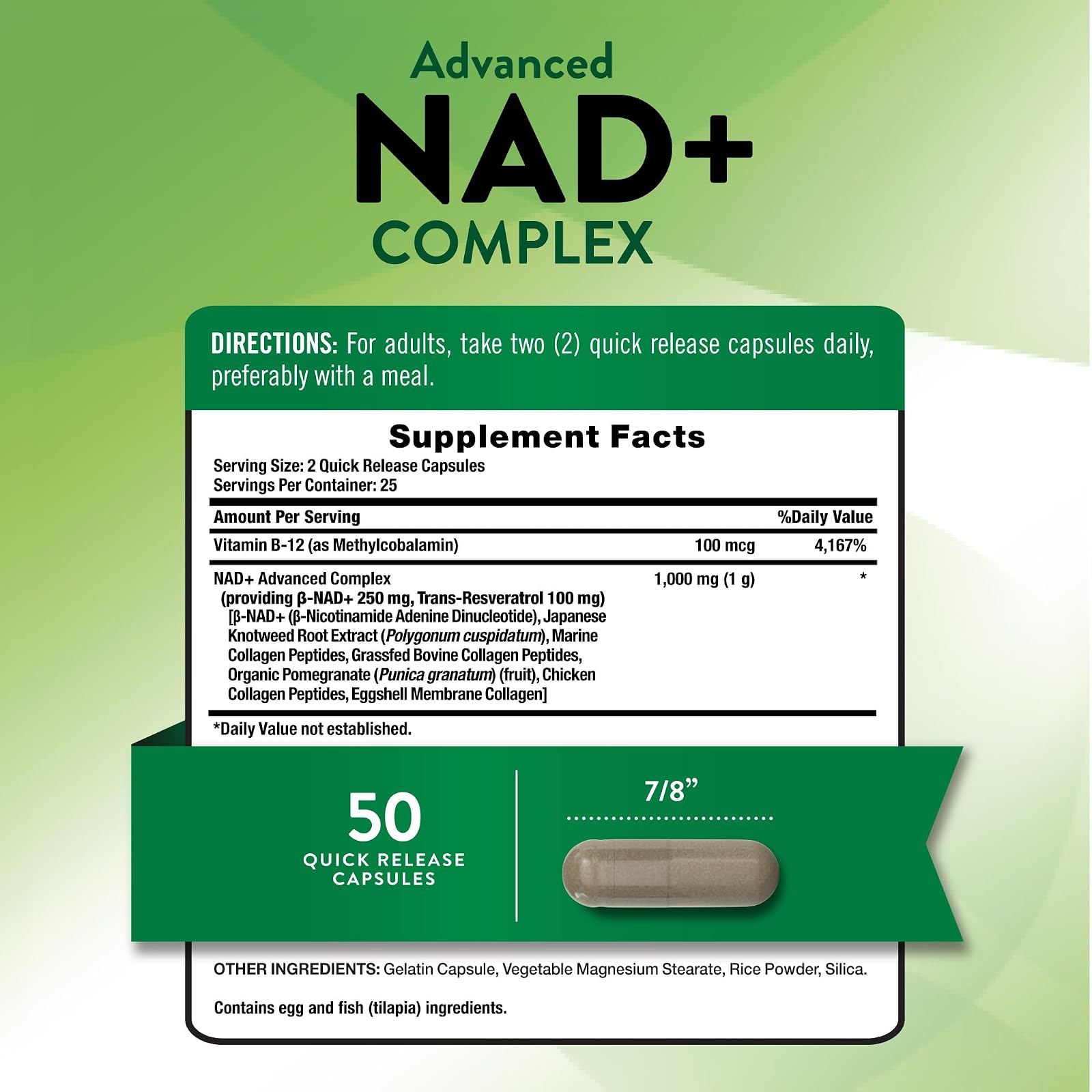 1000 mg NAD+ multivitamin supplement