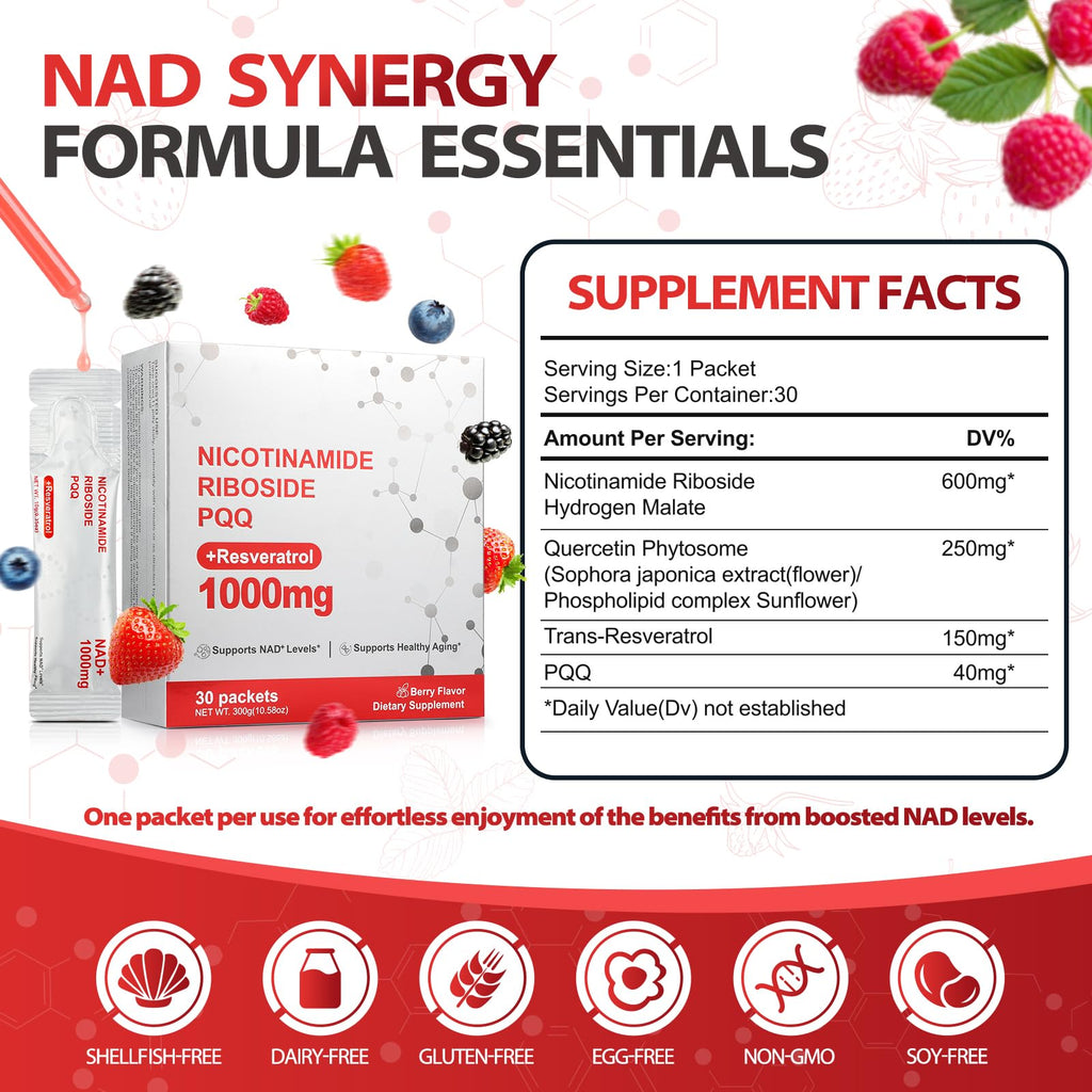 1000 mg NAD packets for vitality