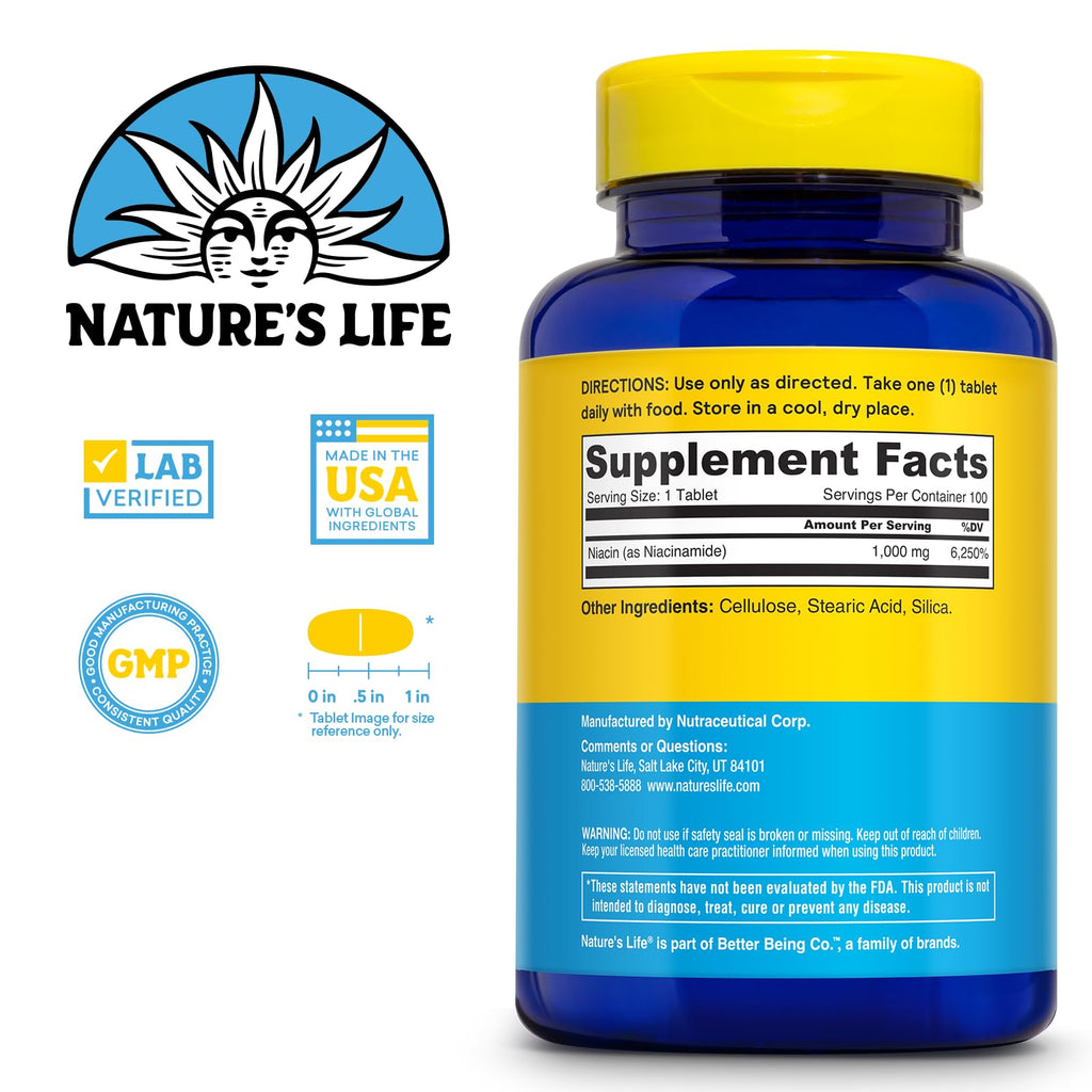 1000 mg Niacinamide for skin health