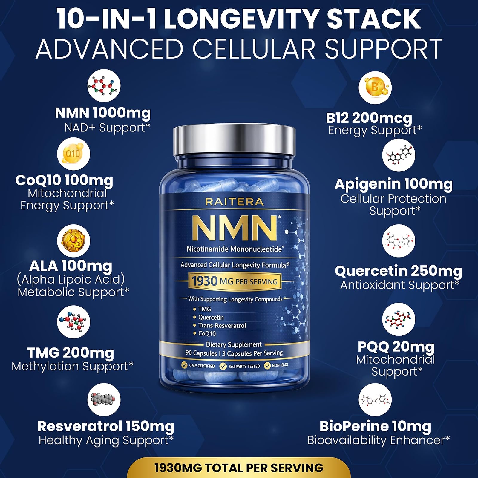 1000 mg NMN capsules for vitality