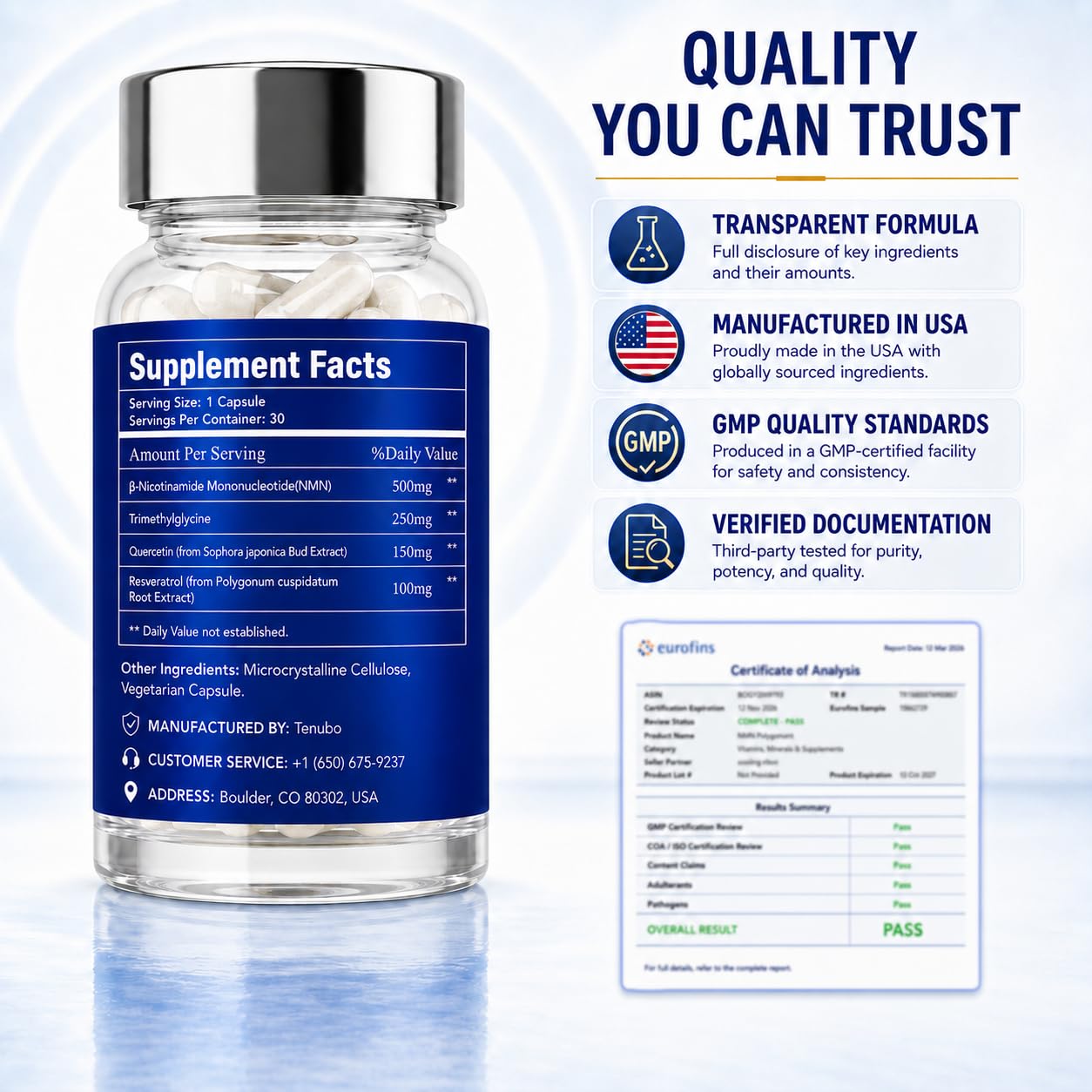 1000 mg NMN capsules for vitality