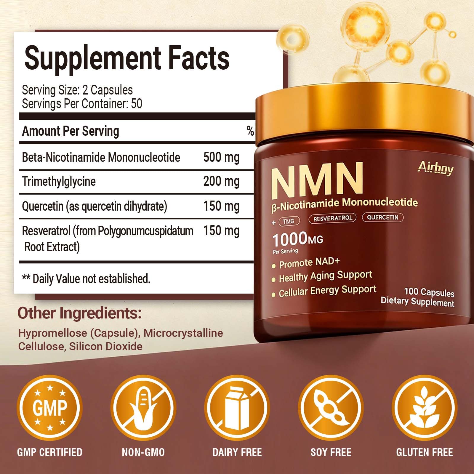 1000 mg NMN capsules for vitality