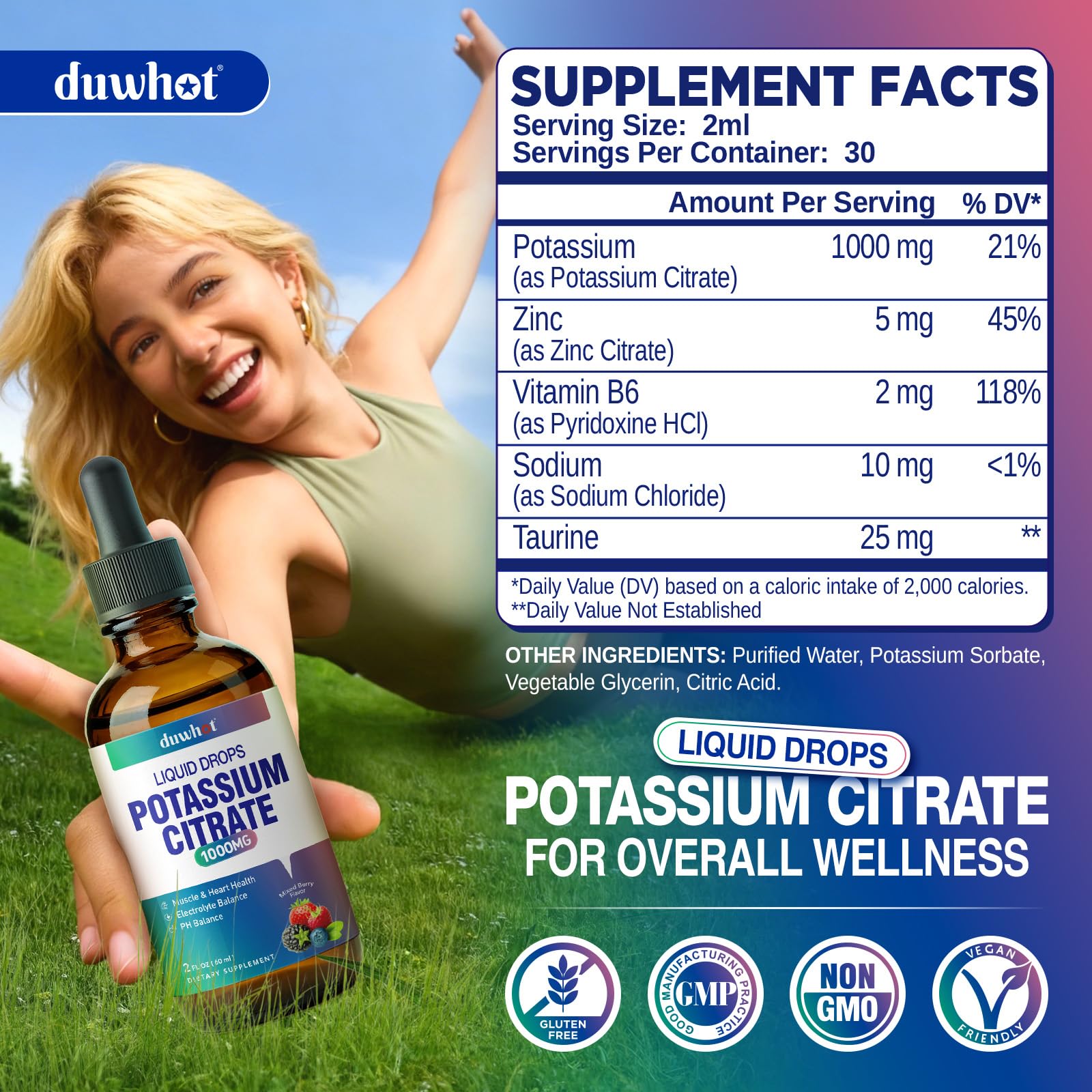 1000 mg potassium citrate for hydration