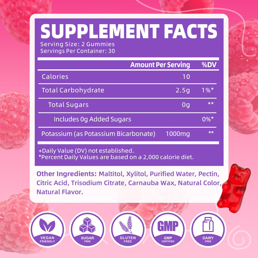 1000 mg potassium gummies for energy boost