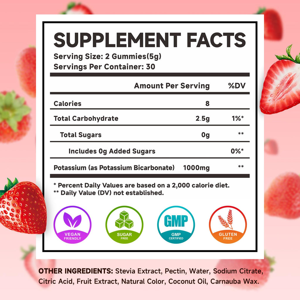 1000 mg potassium supplement gummies