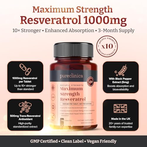 1000 mg Resveratrol for healthy aging