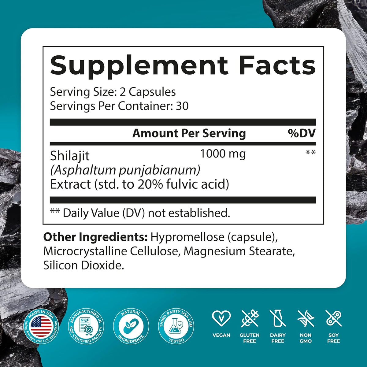 1000 mg Shilajit for energy