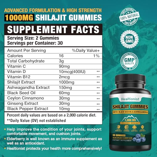 1000 MG shilajit gummies benefits