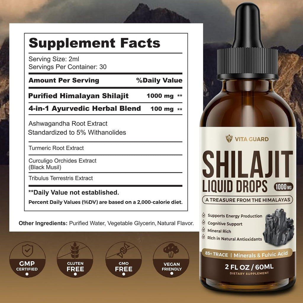 1000 mg Shilajit liquid supplement