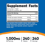1000 mg sodium chloride for electrolyte balance