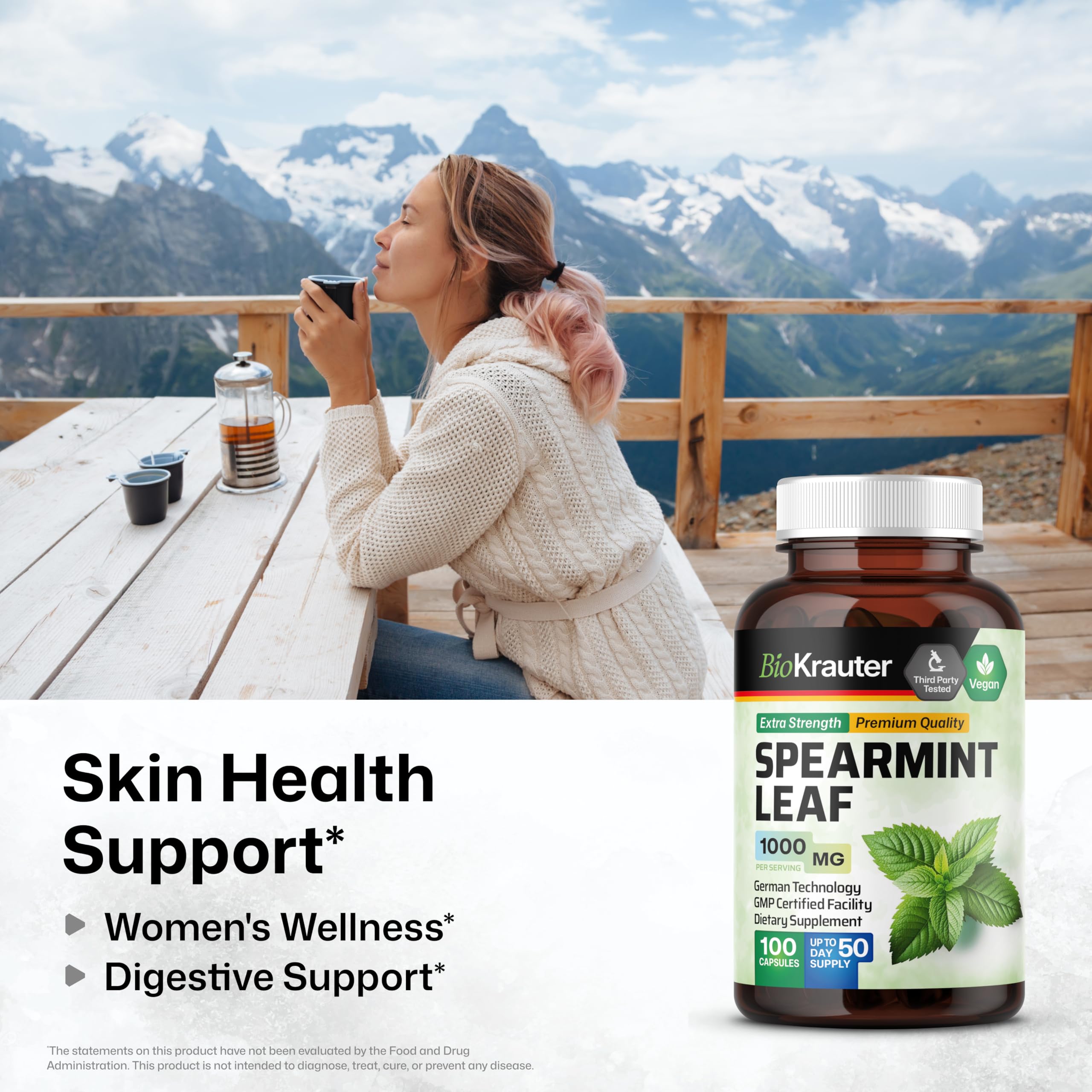 1000 mg spearmint capsules for wellness