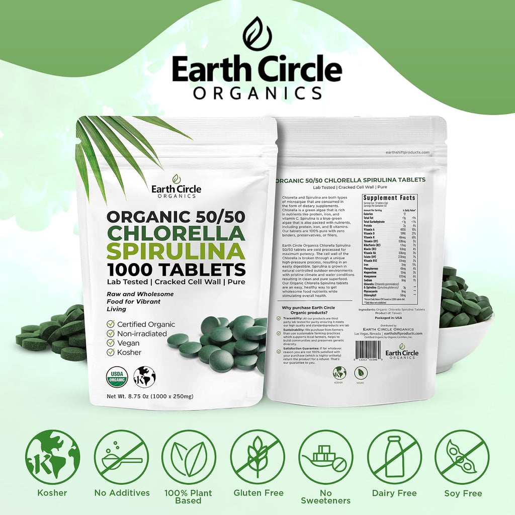 1000 mg spirulina & chlorella dosage