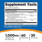 1000 mg Tongkat Ali capsules for vitality