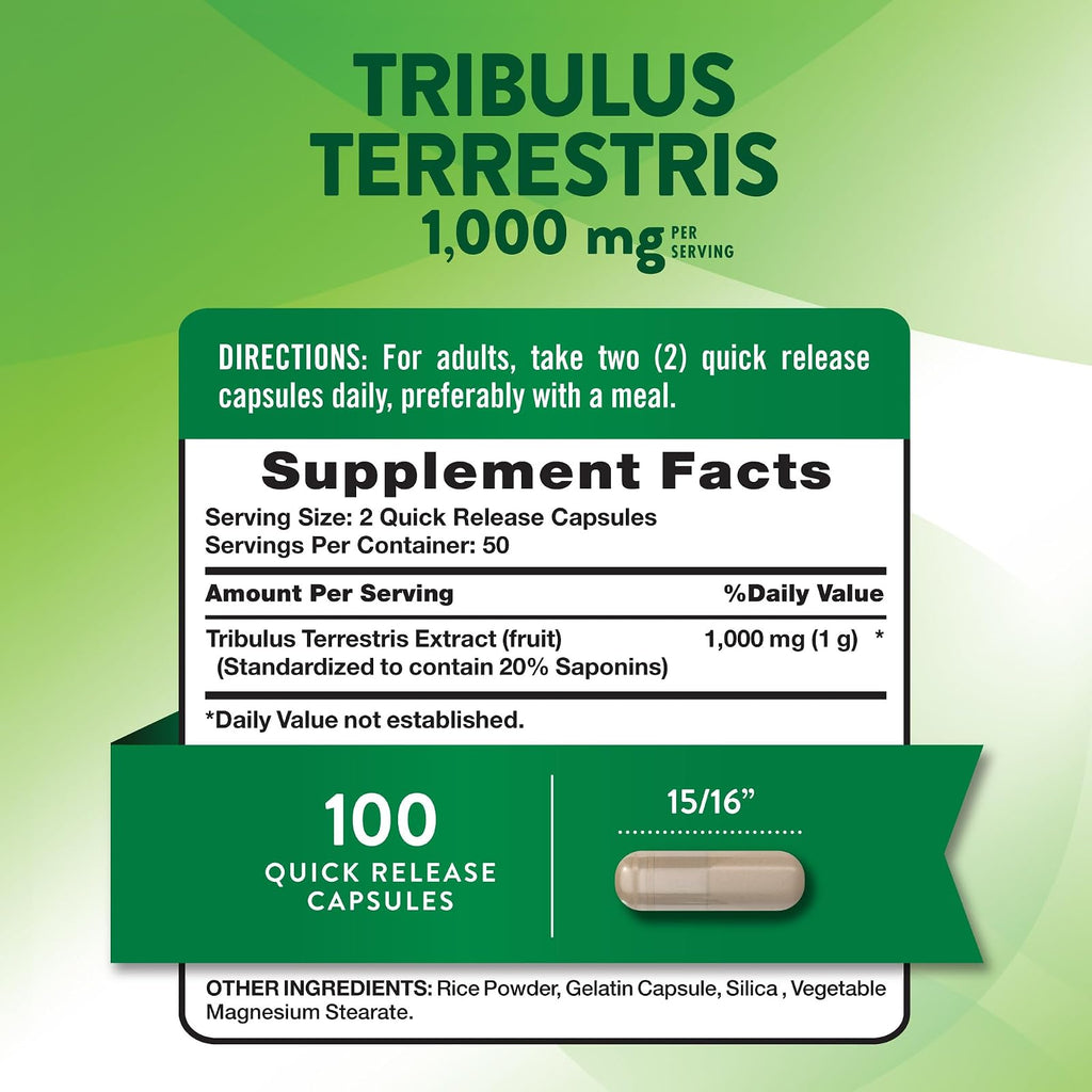 1000 mg Tribulus for vitality