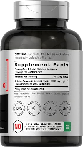 1000 mg Tribulus Terrestris herbal supplement