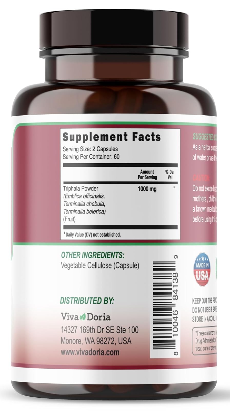 1000 mg Triphala veggie capsules