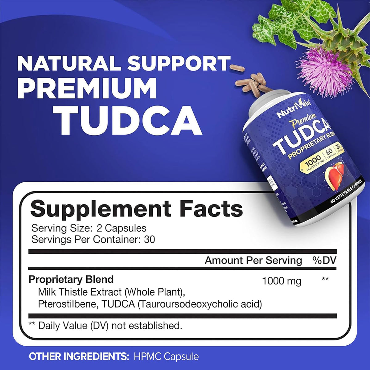 1000 mg TUDCA for liver health