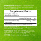 1000 mg Vitamin B3 capsules for energy