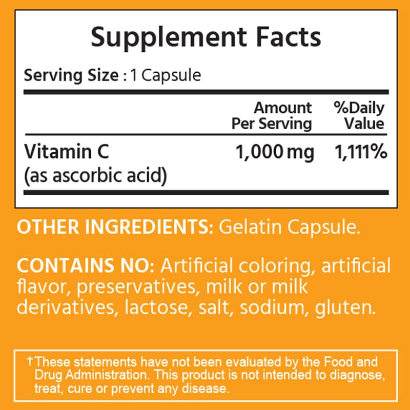 1000 mg Vitamin C capsules