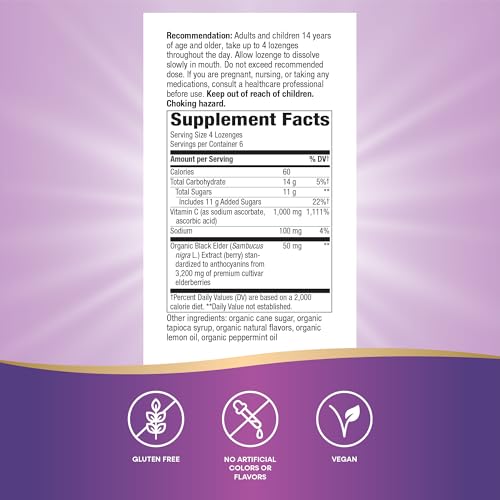 1000 mg vitamin C elderberry throat relief