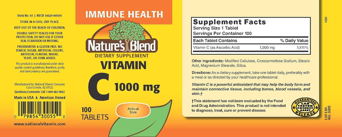 1000 mg Vitamin C for immunity