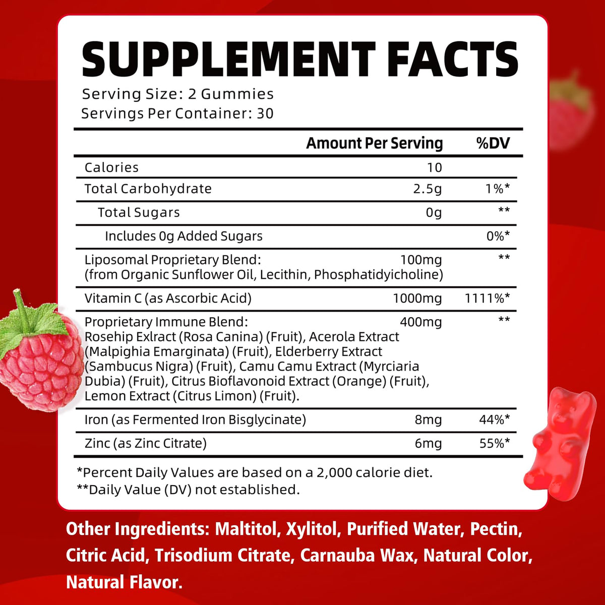 1000 mg Vitamin C gummy supplements