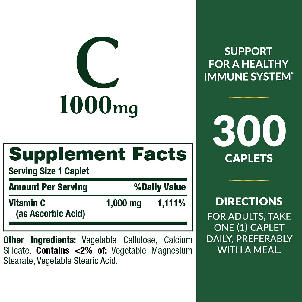 1000 mg Vitamin C vegetarian caplets